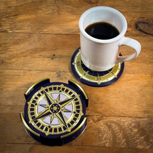 Nautical Compass 3D Printed Novelty Coaster Sets - Etsy