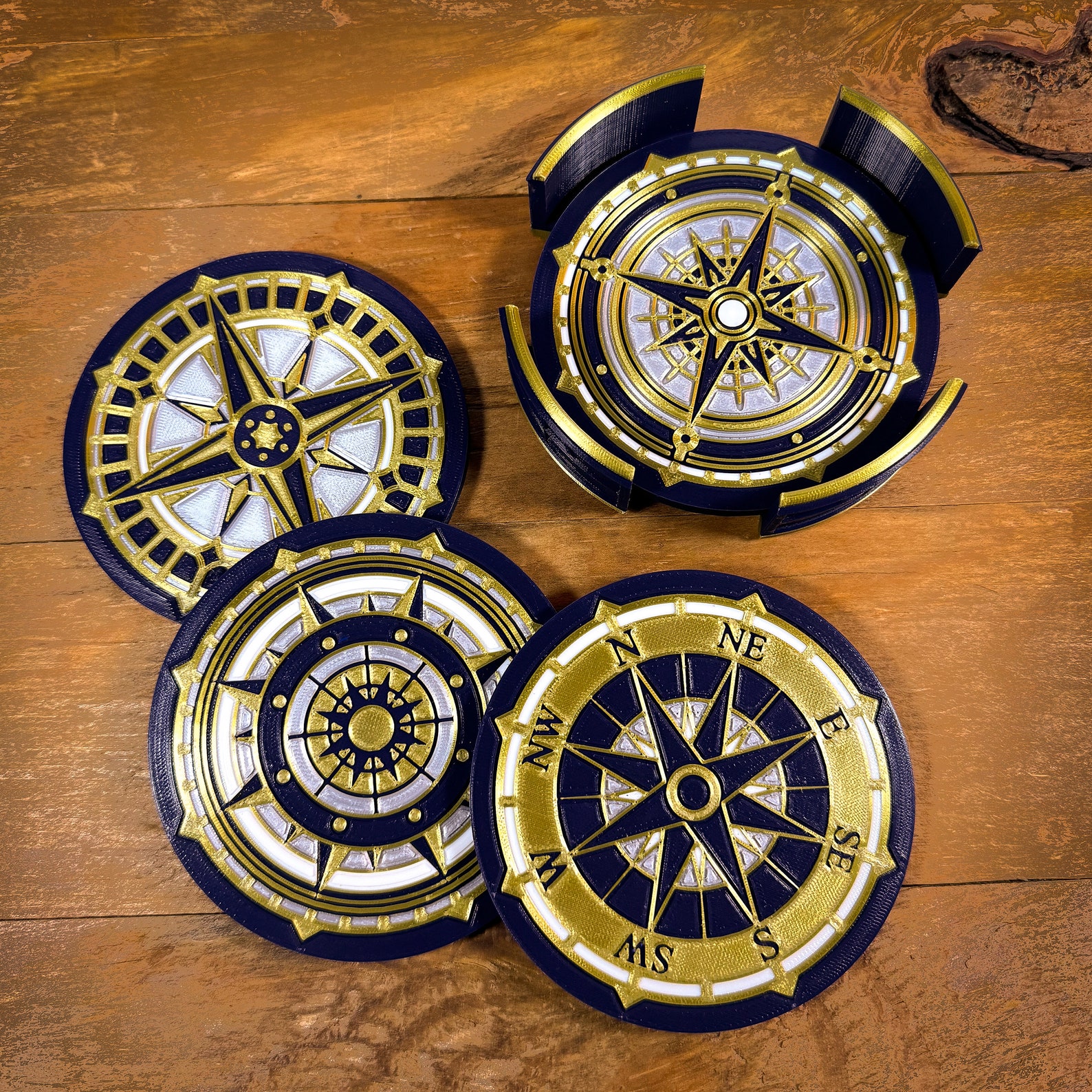 Nautical Compass 3D Printed Novelty Coaster Sets - Etsy
