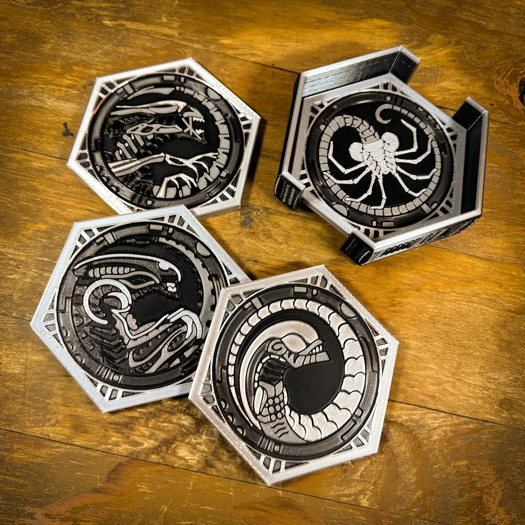 Alien Metamorphosis 3D Printed Novelty Coaster Sets - Etsy
