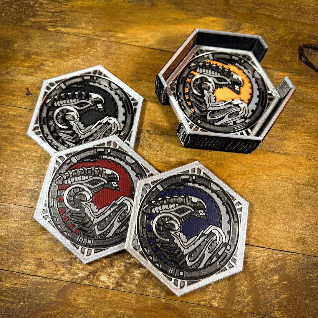 Alien Xenomorph 3D Printed Novelty Coaster Sets - Etsy