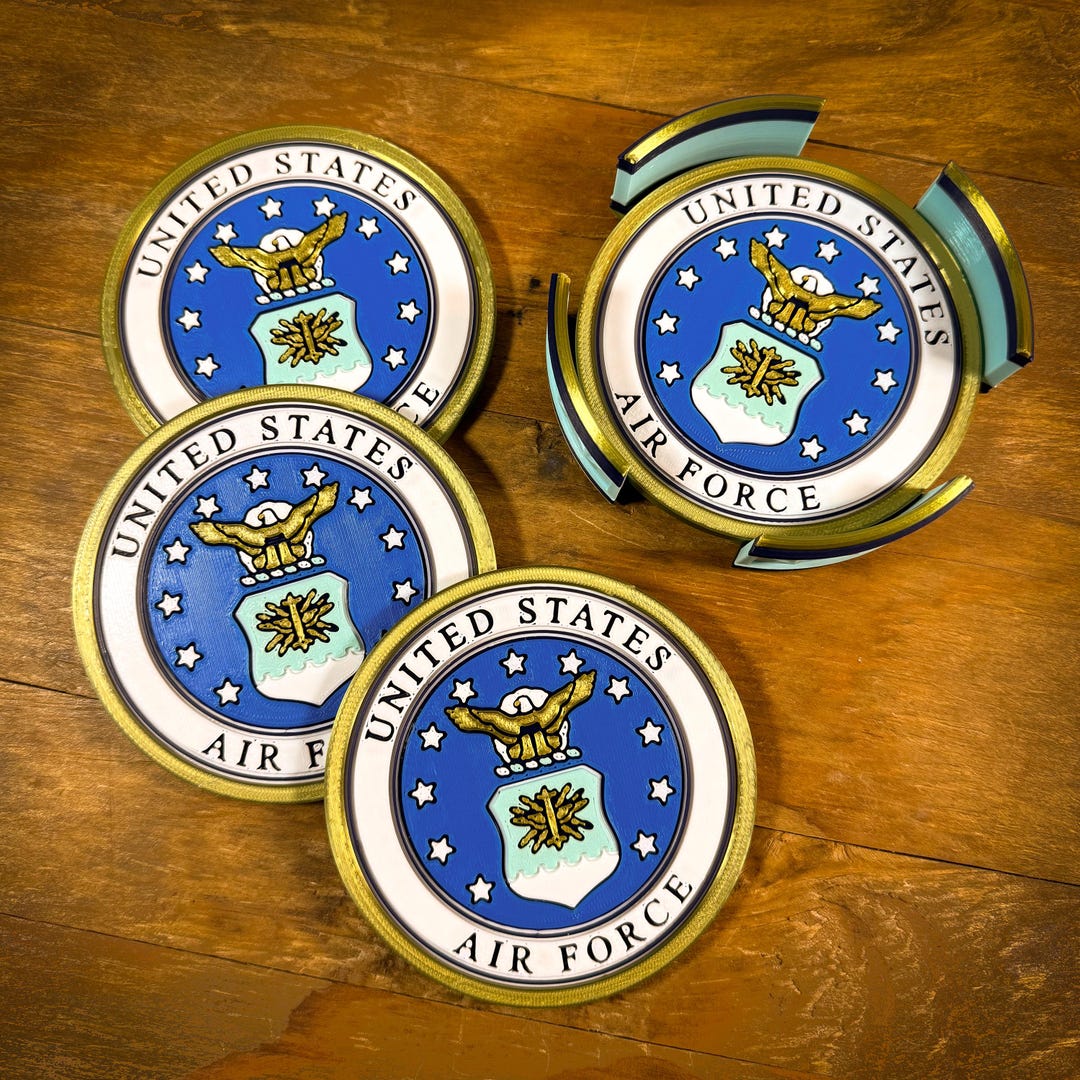 United States Air Force 3D Printed Novelty Coaster Sets - Etsy
