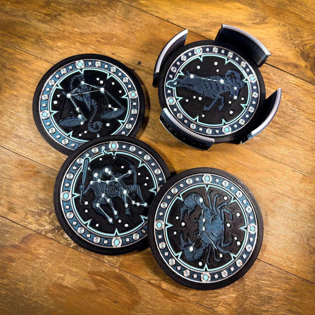 Starsigns Customizable 3D Printed Novelty Coaster Sets - Etsy
