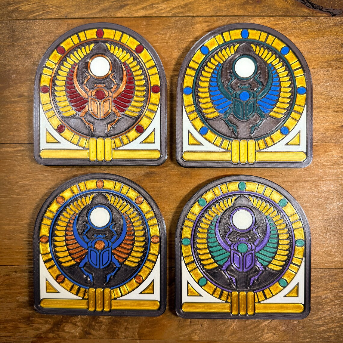 Egyptian Scarab 3D Printed Novelty Coaster Sets - Etsy
