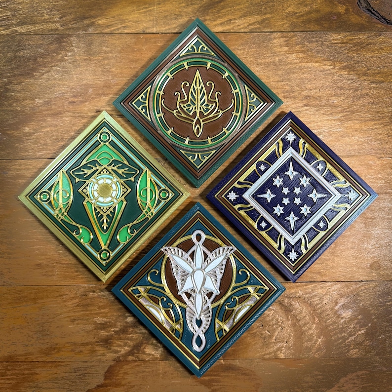 3D Printed Novelty Races of Elves Coasters Sets - Etsy