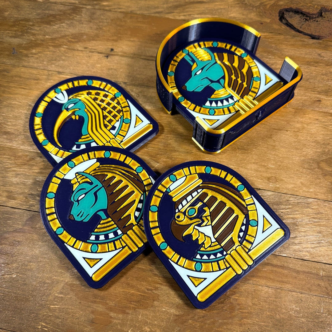 Egyptian Gods 3D Printed Novelty Coaster Sets - Etsy