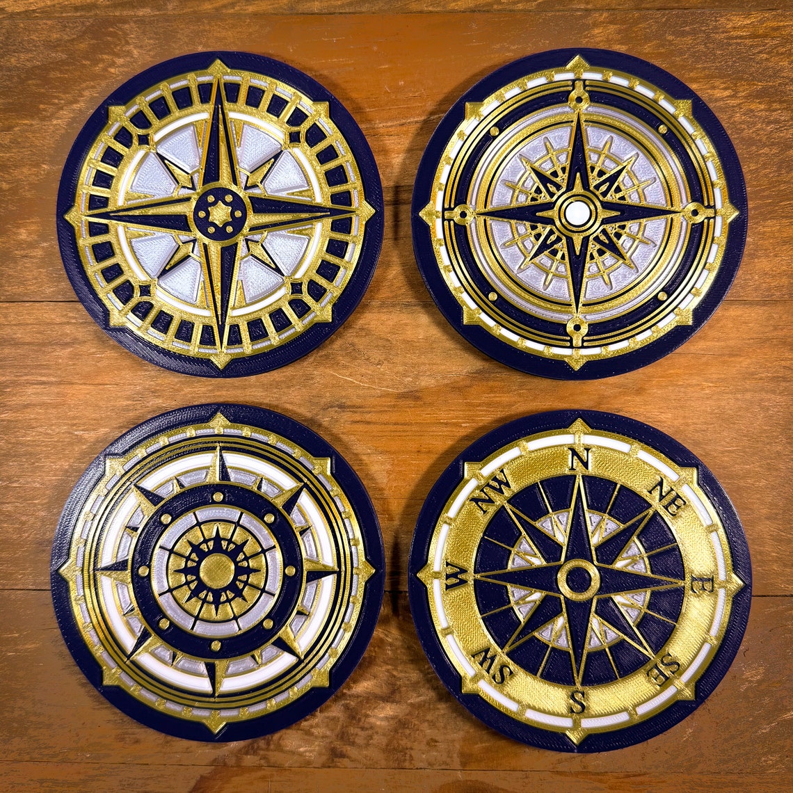 Nautical Compass 3D Printed Novelty Coaster Sets - Etsy