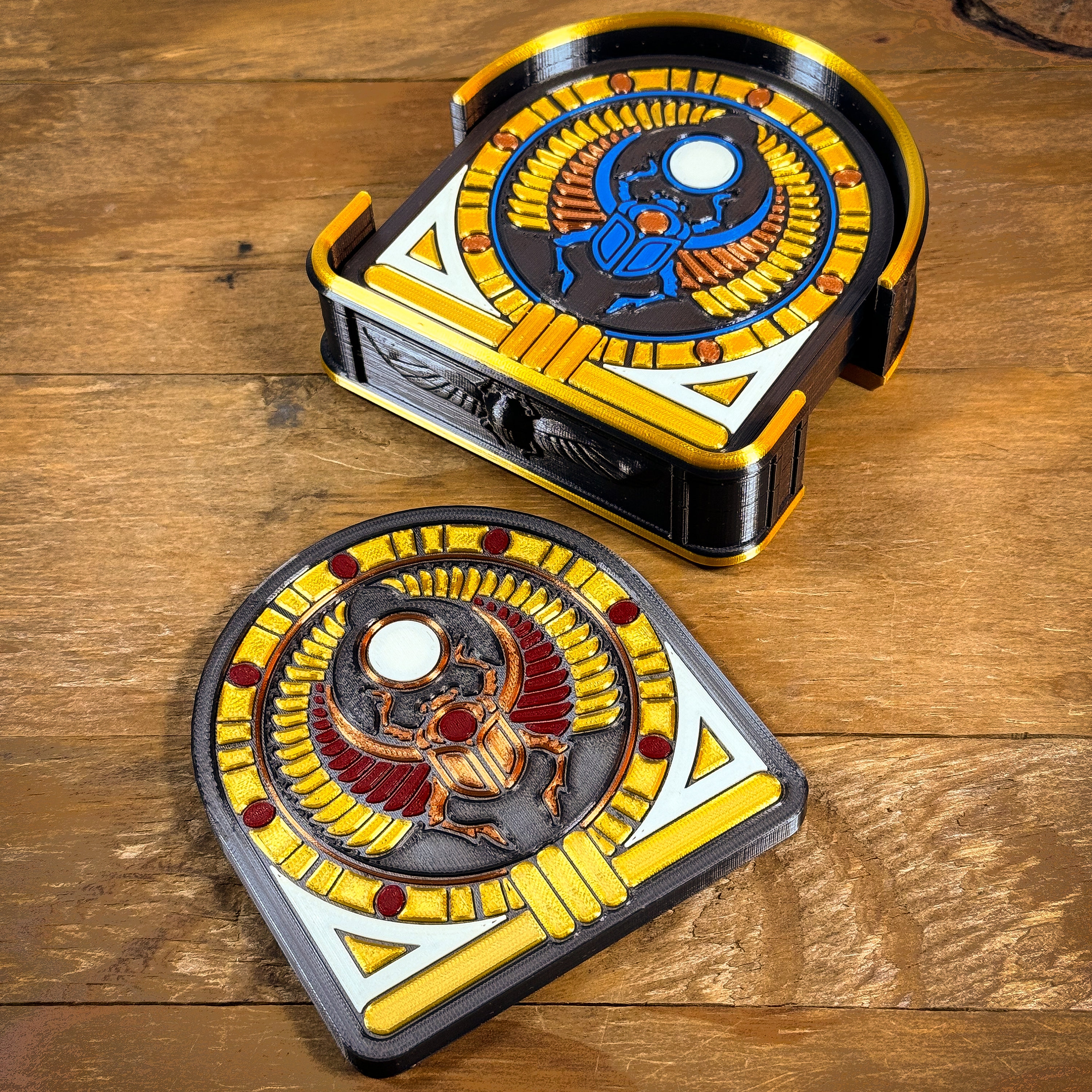 Egyptian Scarab 3D Printed Novelty Coaster Sets - Etsy