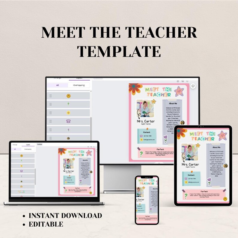 Meet the Teacher Template Meet Theteacher Kindergarten Letter Meet the ...