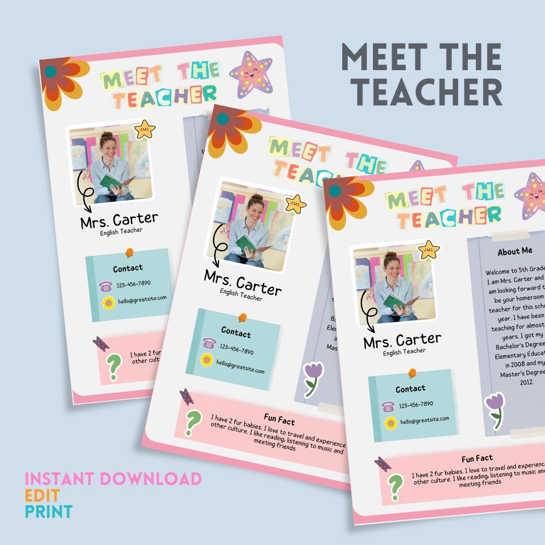 Meet the Teacher Template Meet Theteacher Kindergarten Letter Meet the ...