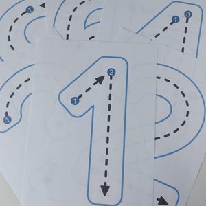 Interactive Number Tracing Worksheets: Printable Kids Learning Cards - Etsy