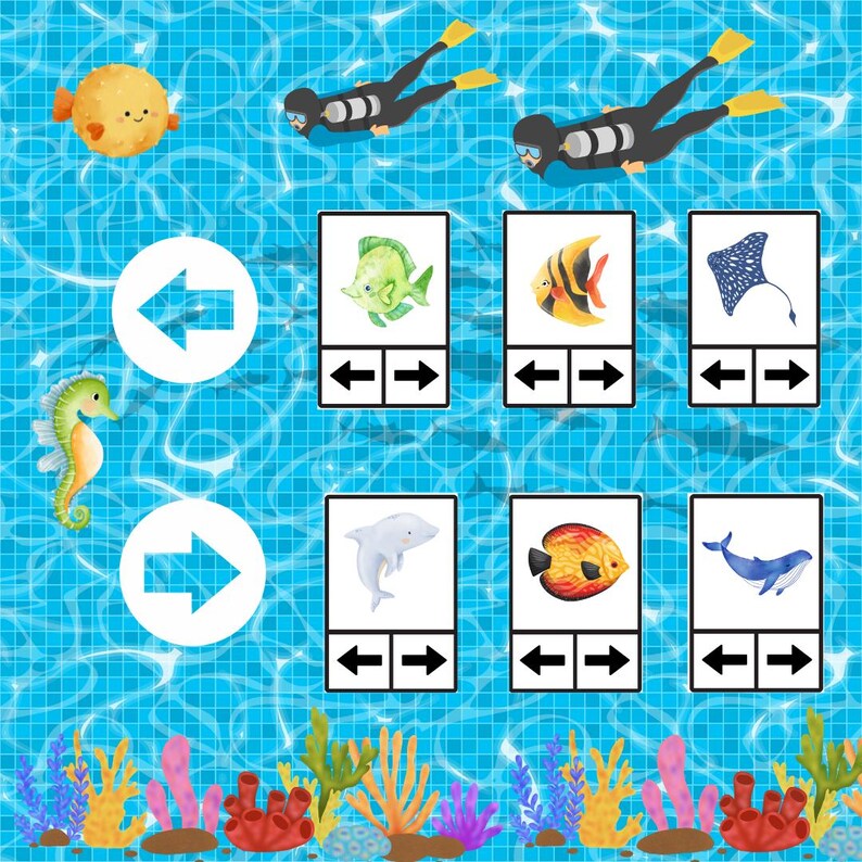 Under the Sea Card Game, Printable Ocean Kids Game, Sea Creatures ...