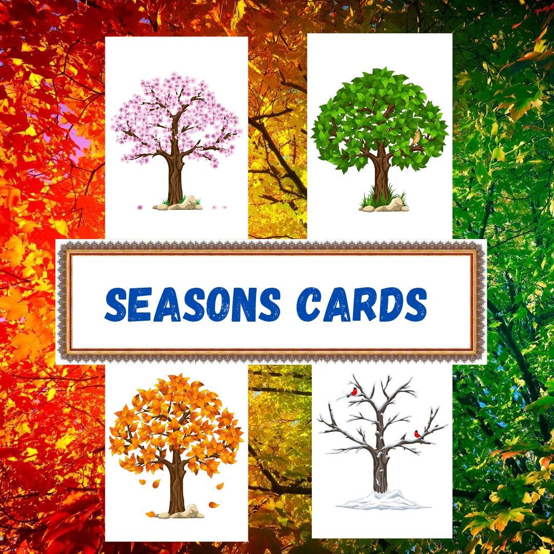 Season Flashcards Printable Game, Educational Tool for Preschoolers ...