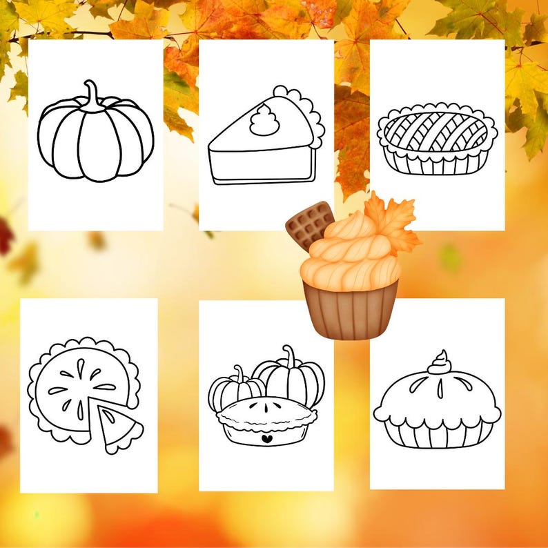 Autumn Coloring Pages Bundle for Kindergarten - Pumpkin Pie Fun - Etsy