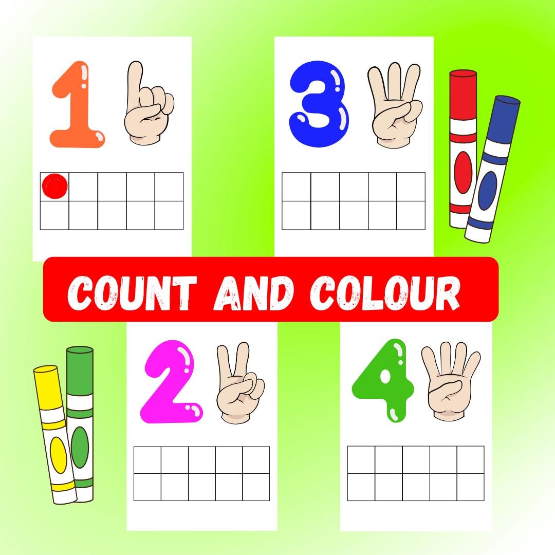 Fun Number Flashcards for Kids - Counting Dot Cards, Preschool Math ...