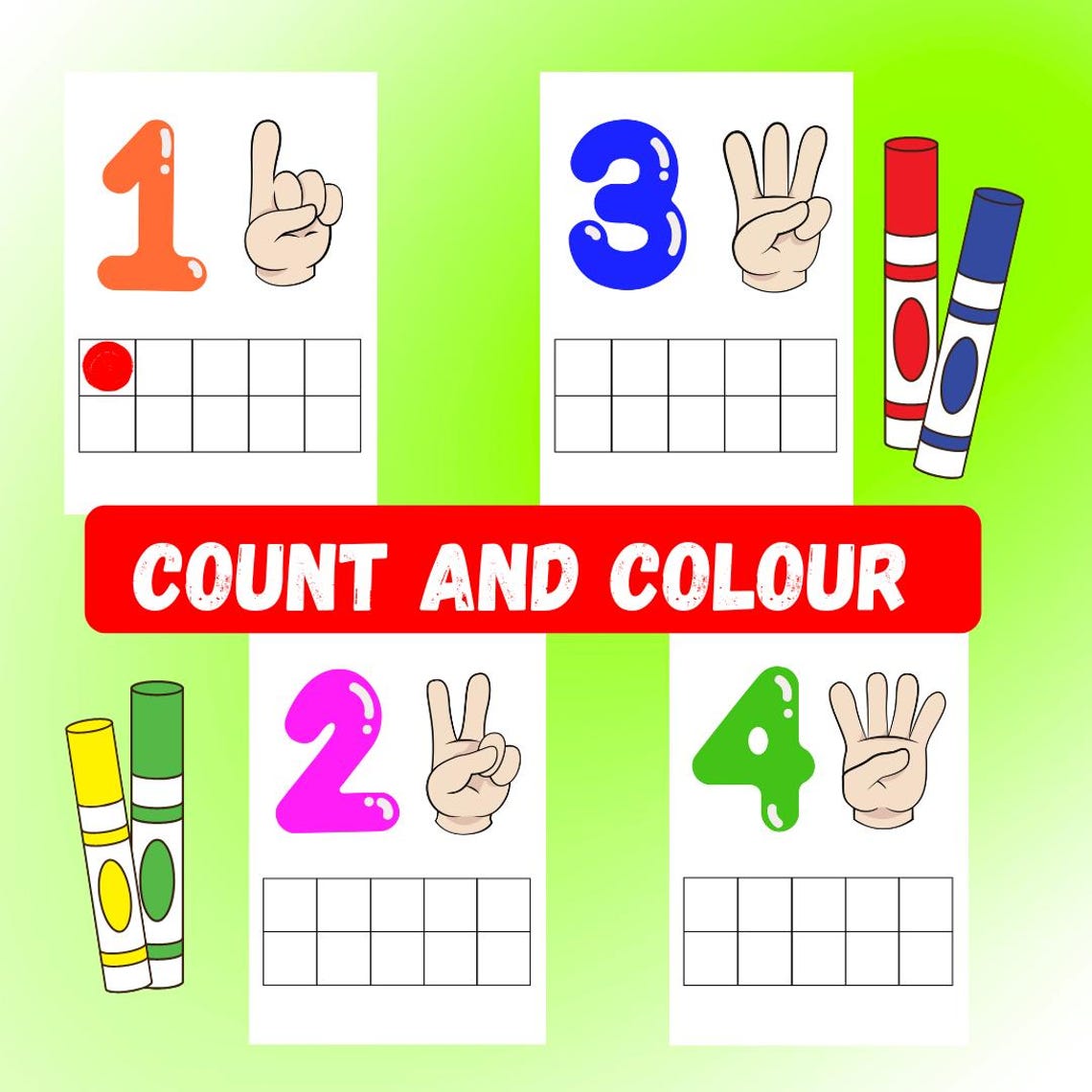 Fun Number Flashcards for Kids - Counting Dot Cards, Preschool Math ...