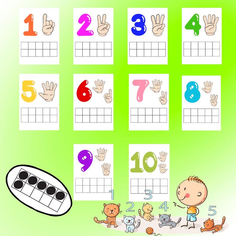 Fun Number Flashcards for Kids - Counting Dot Cards, Preschool Math ...