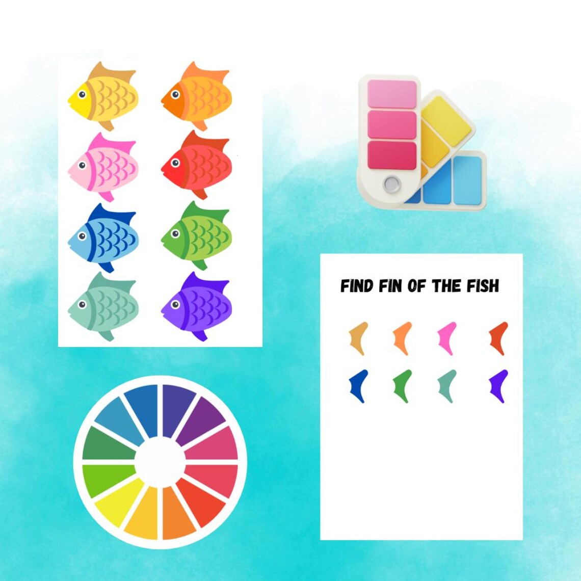 Colorful Fish Matching Game - Ocean Adventure Printable Activity for ...