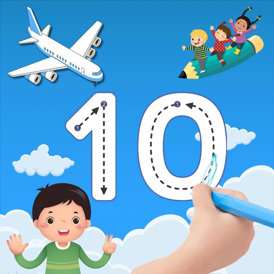 Interactive Number Tracing Worksheets: Printable Kids Learning Cards - Etsy