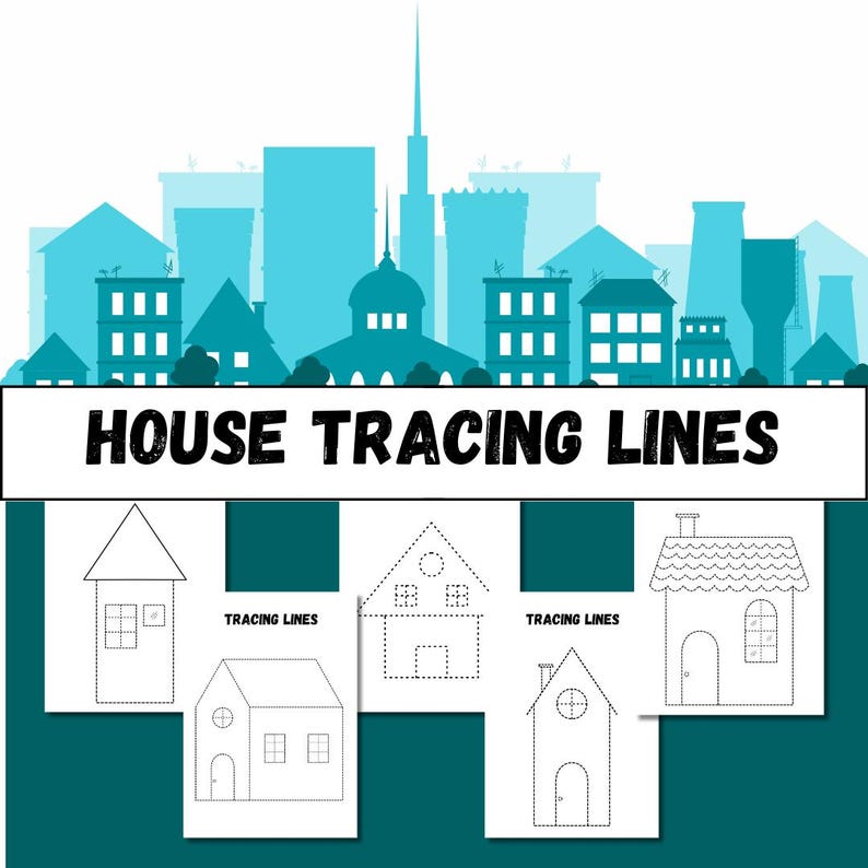 House Tracing Lines for Preschoolers, Fine Motor Skills Printable ...
