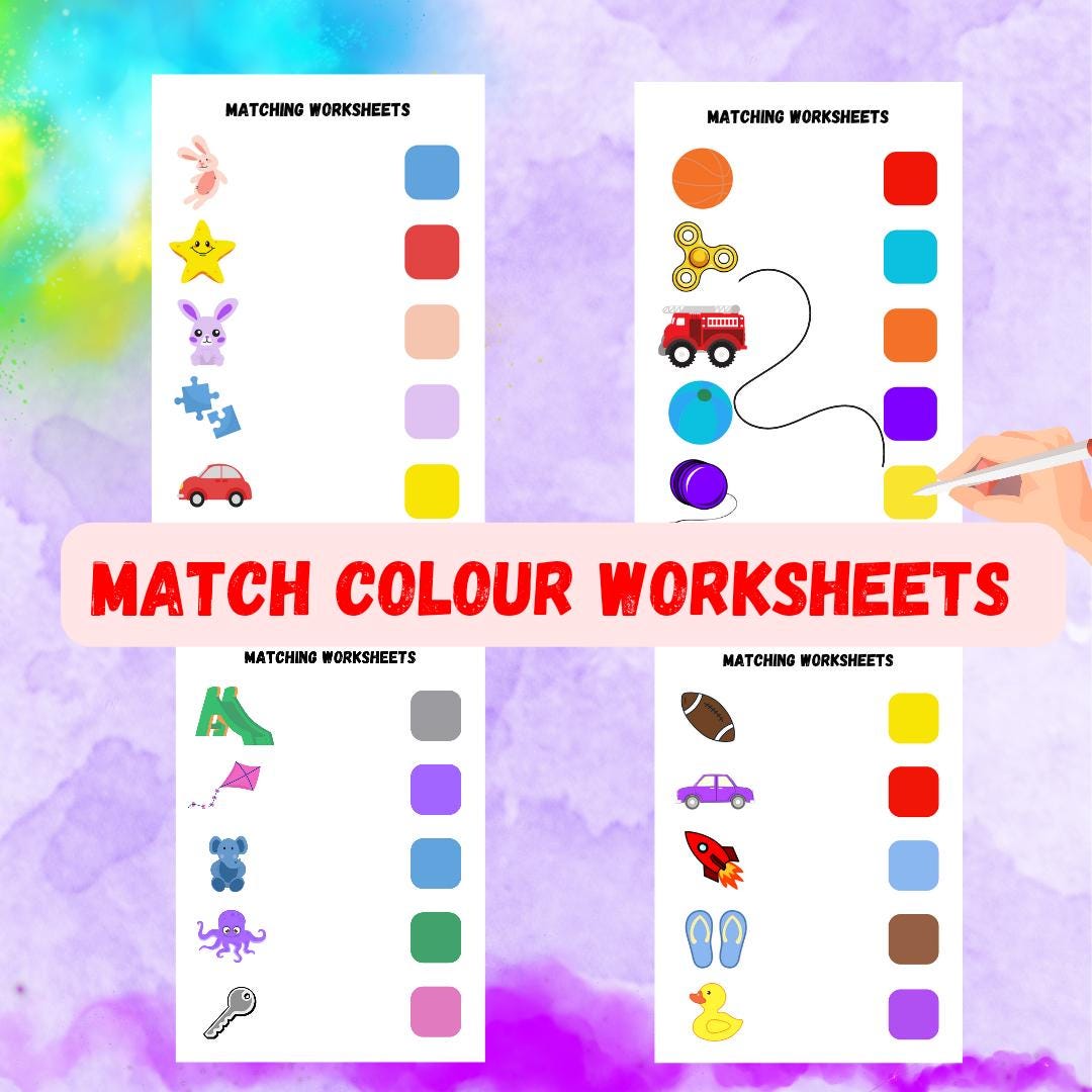 Match Colour Worksheets for Kids, Fun and Educational Learning ...