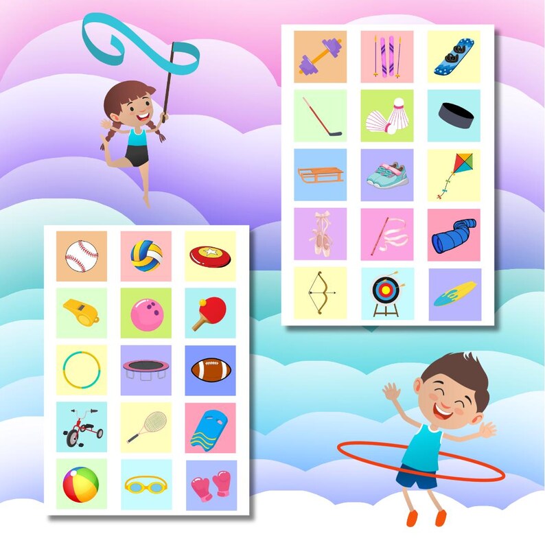 Sport and Transportation Matching Cards, Printable Sports Game for ...