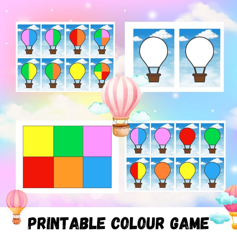 Balloon Color Match Game Flashcards, Fun Educational Tool for ...