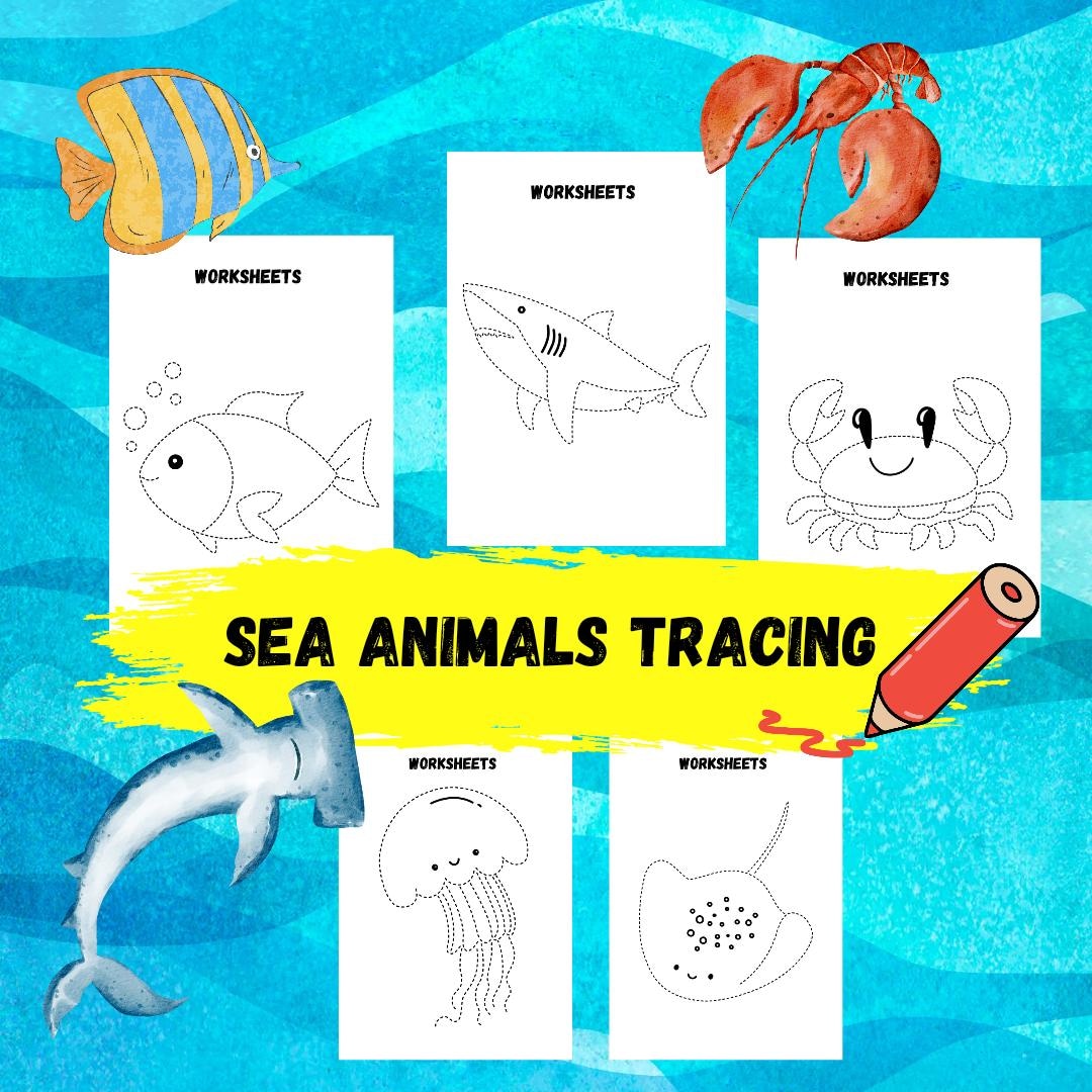 Preschool Learning Bundle Sea Animal Tracing, Writing, & Undersea ...