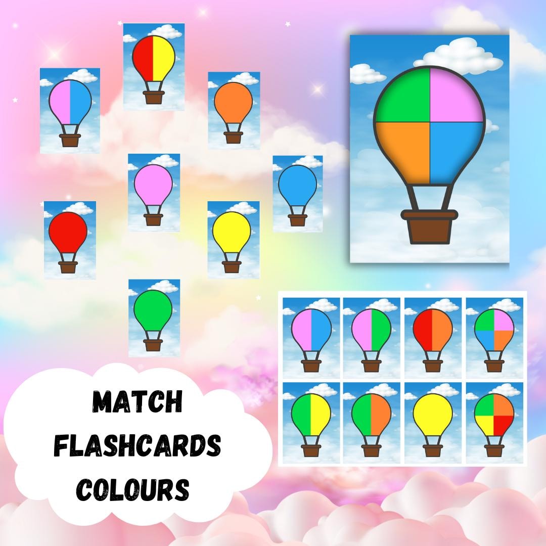 Balloon Color Match Game Flashcards, Fun Educational Tool for ...
