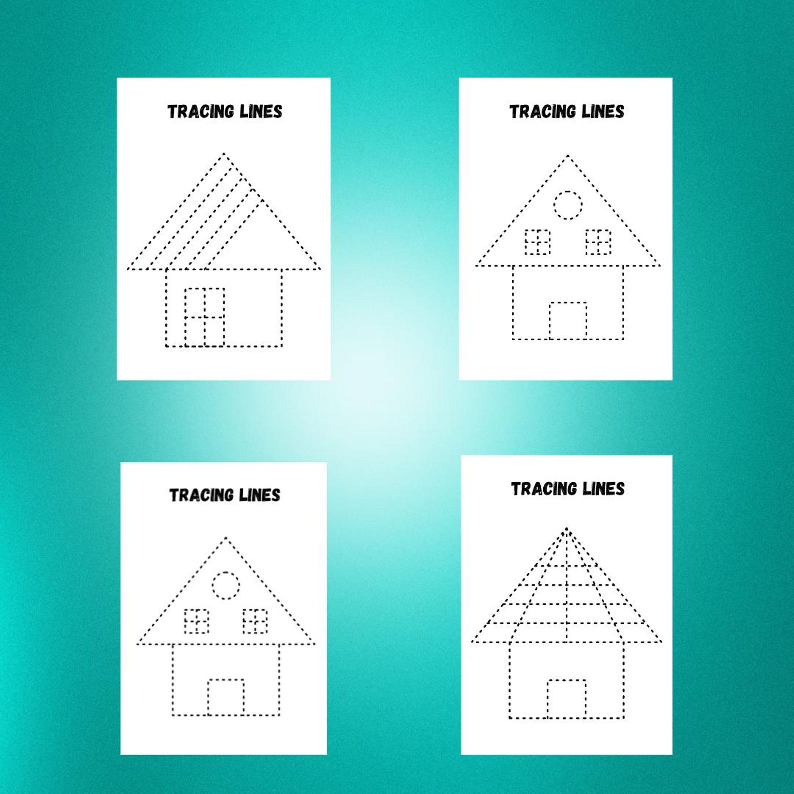 House Tracing Lines for Preschoolers, Fine Motor Skills Printable ...