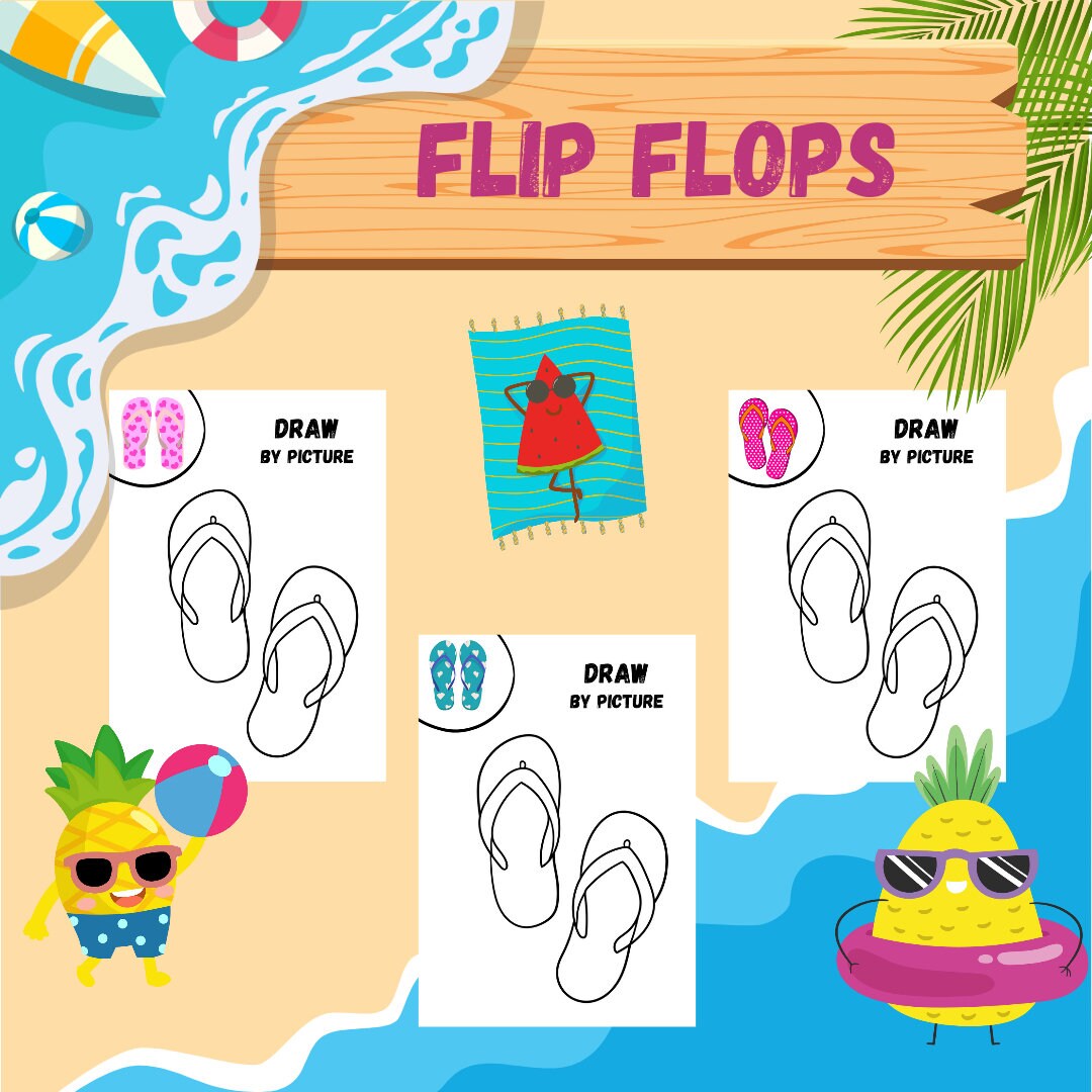 Printable Summer Game for Kids in Kindergarden, Draw by Picture ...