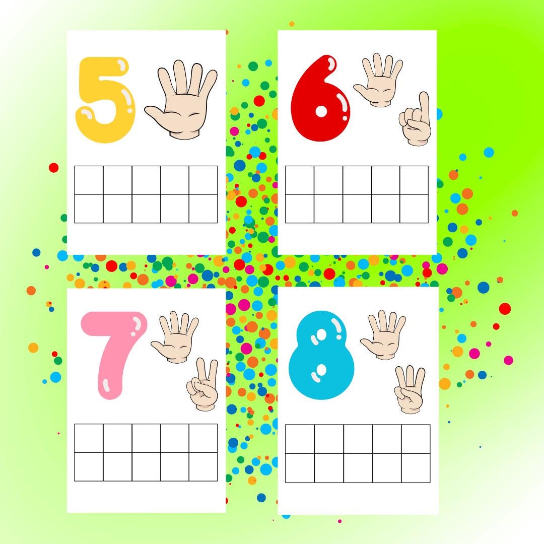 Fun Number Flashcards for Kids - Counting Dot Cards, Preschool Math ...