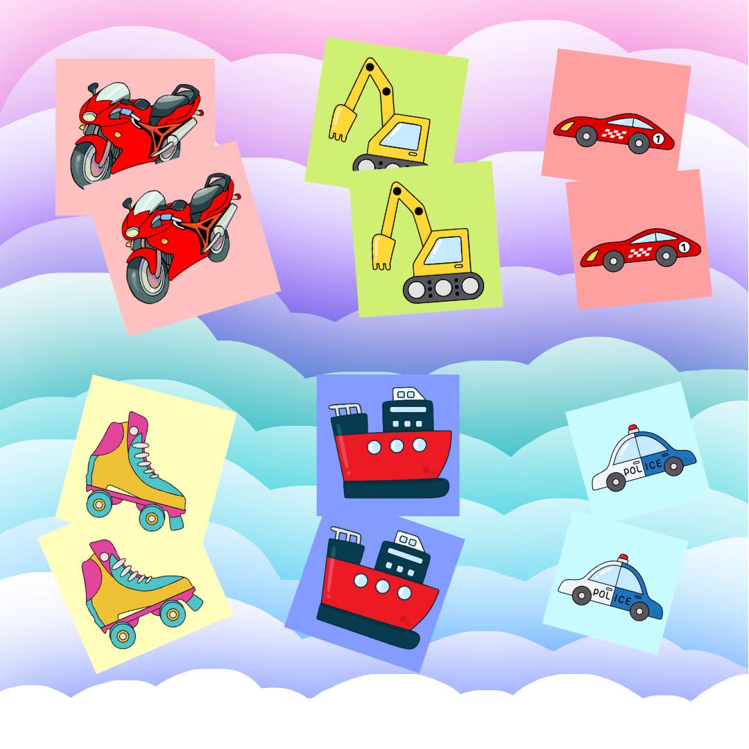 Sport and Transportation Matching Cards, Printable Sports Game for ...