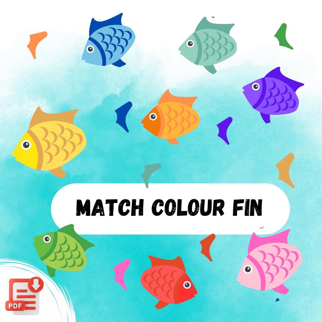Colorful Fish Matching Game - Ocean Adventure Printable Activity for ...