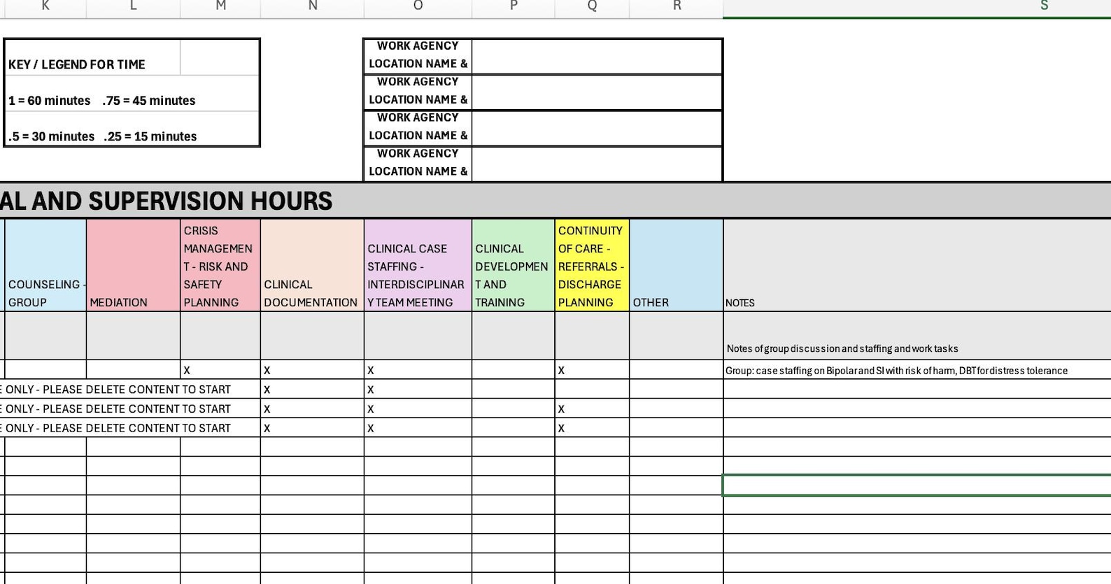 Clinical Supervision Hours Log, Form Tracker, Hours Template, Google ...