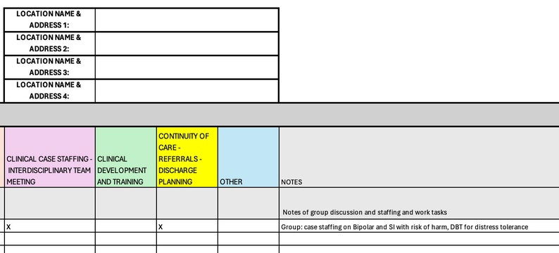 Clinical Supervision Hours Log, Form Tracker, Hours Template, Google ...