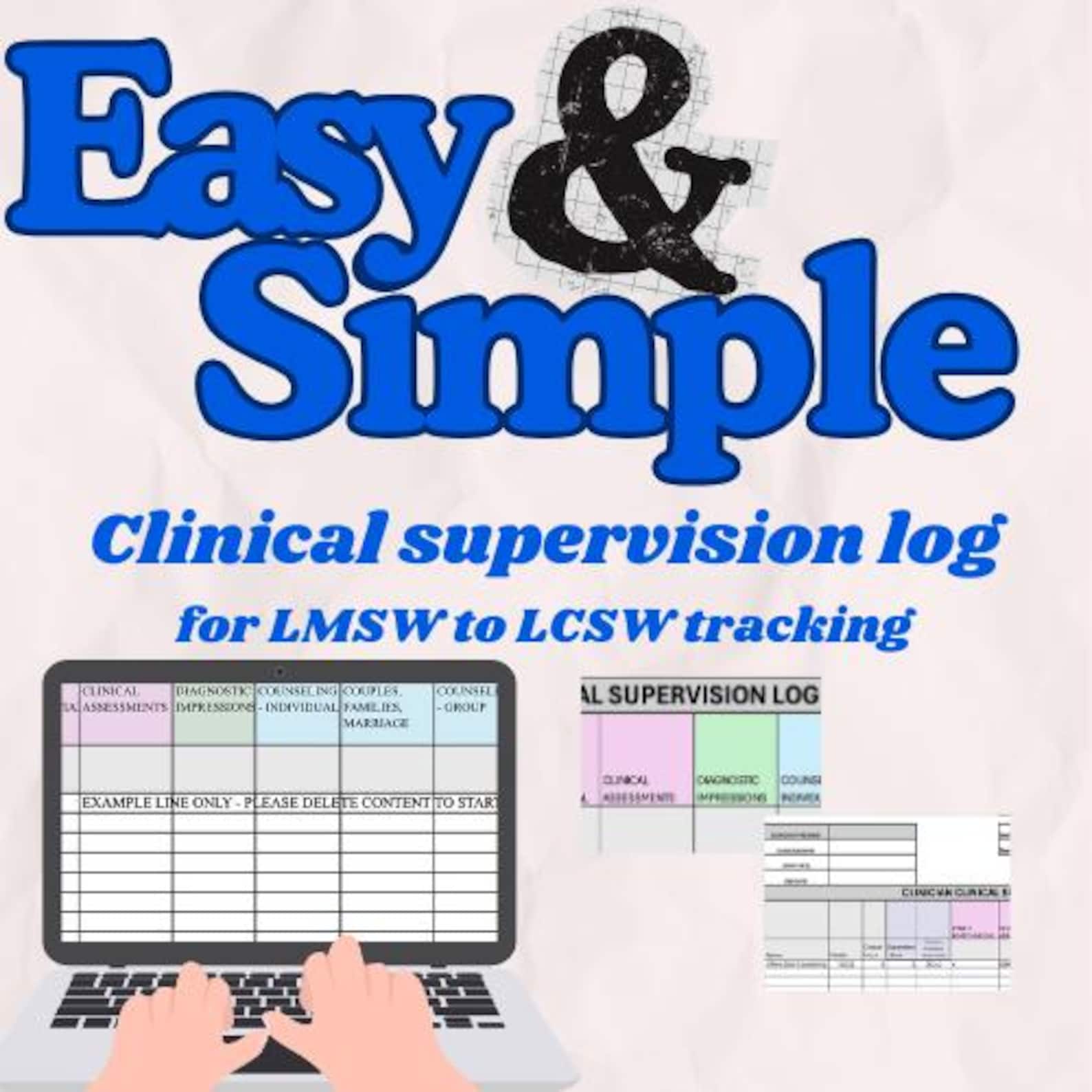 Clinical Supervision Hours Log, Form Tracker, Hours Template, Google ...