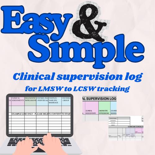 Clinical Supervision Hours Log, Form Tracker, Hours Template, Google ...