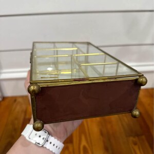 Vintage Gold & Glass Curio Cabinet, MCM, Miniatures Cabinet, Mirrored ...