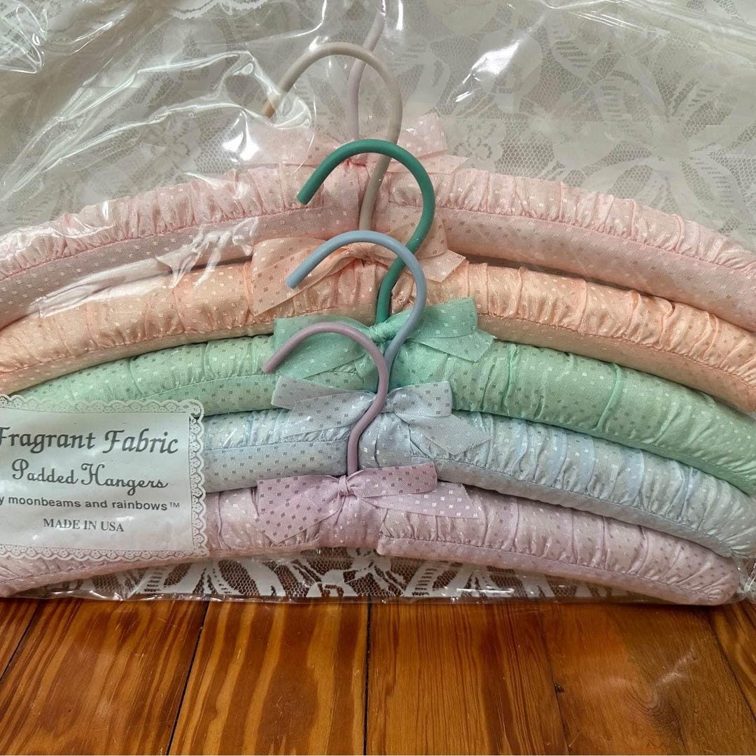 Vintage NIP Padded Hangers, Pastel, Moonbeam and Rainbows, Clothes ...