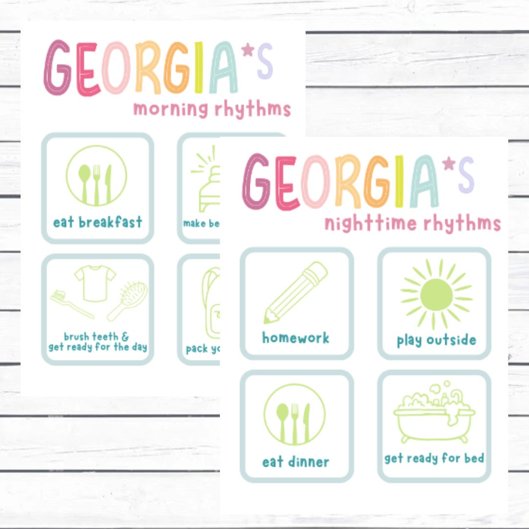 Morning and Nighttime Routine Chart - Etsy