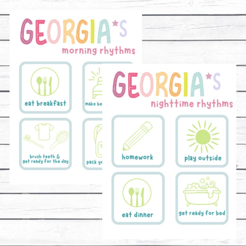 Morning and Nighttime Routine Chart - Etsy