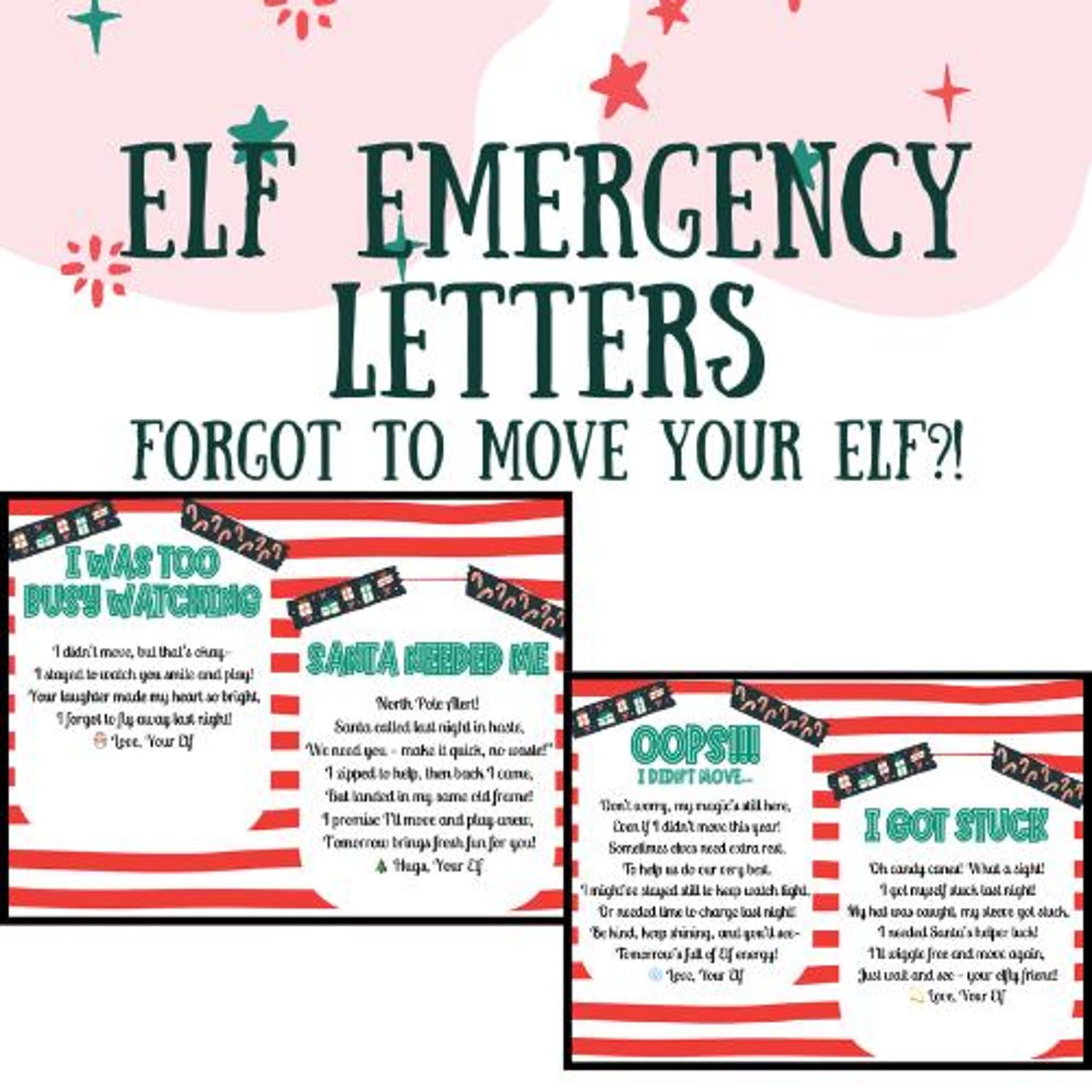 Elf Emergency Notes Bundle | Printable Elf Excuse Letters | “oops, I ...