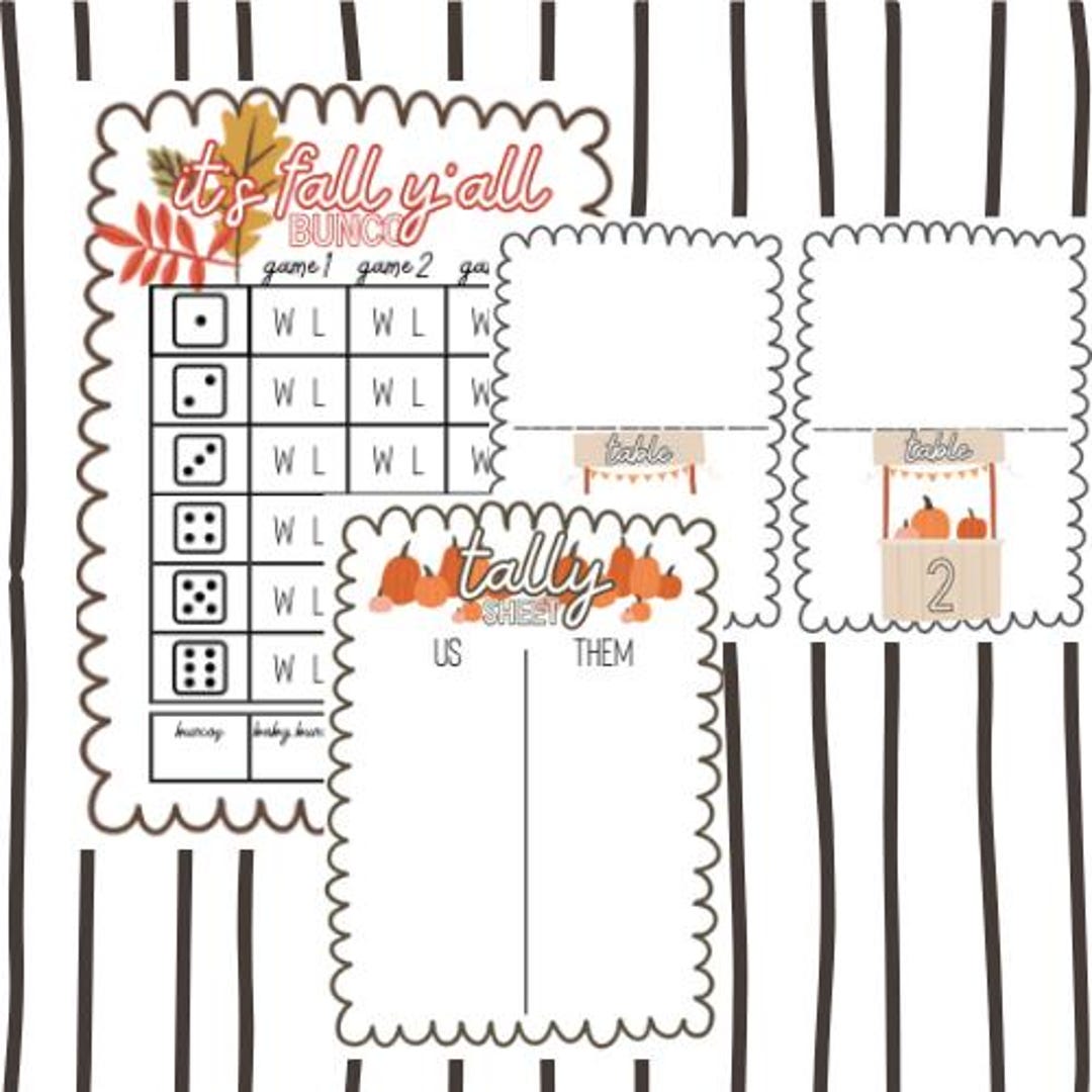 Fall BUNCO Set - Etsy