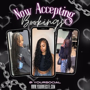 Knotless Braid Flyer - Diy Sale -hairstylist Promo - Salon Booking Ad ...