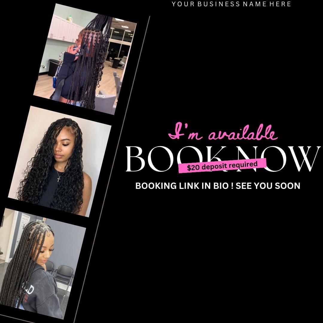 Knotless Braid Flyer - Diy Sale -hairstylist Promo - Salon Booking Ad ...