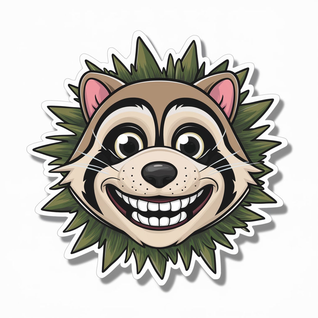 Cheeky Chappie: A 2″ × 2″ Grinning Raccoon Dog Die-cut Sticker - Etsy
