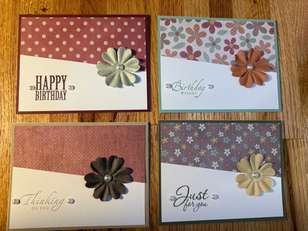 Homemade Greeting Card Variety 4 Pack - Etsy