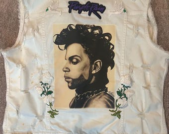 Prince White Denim Jacket - Etsy