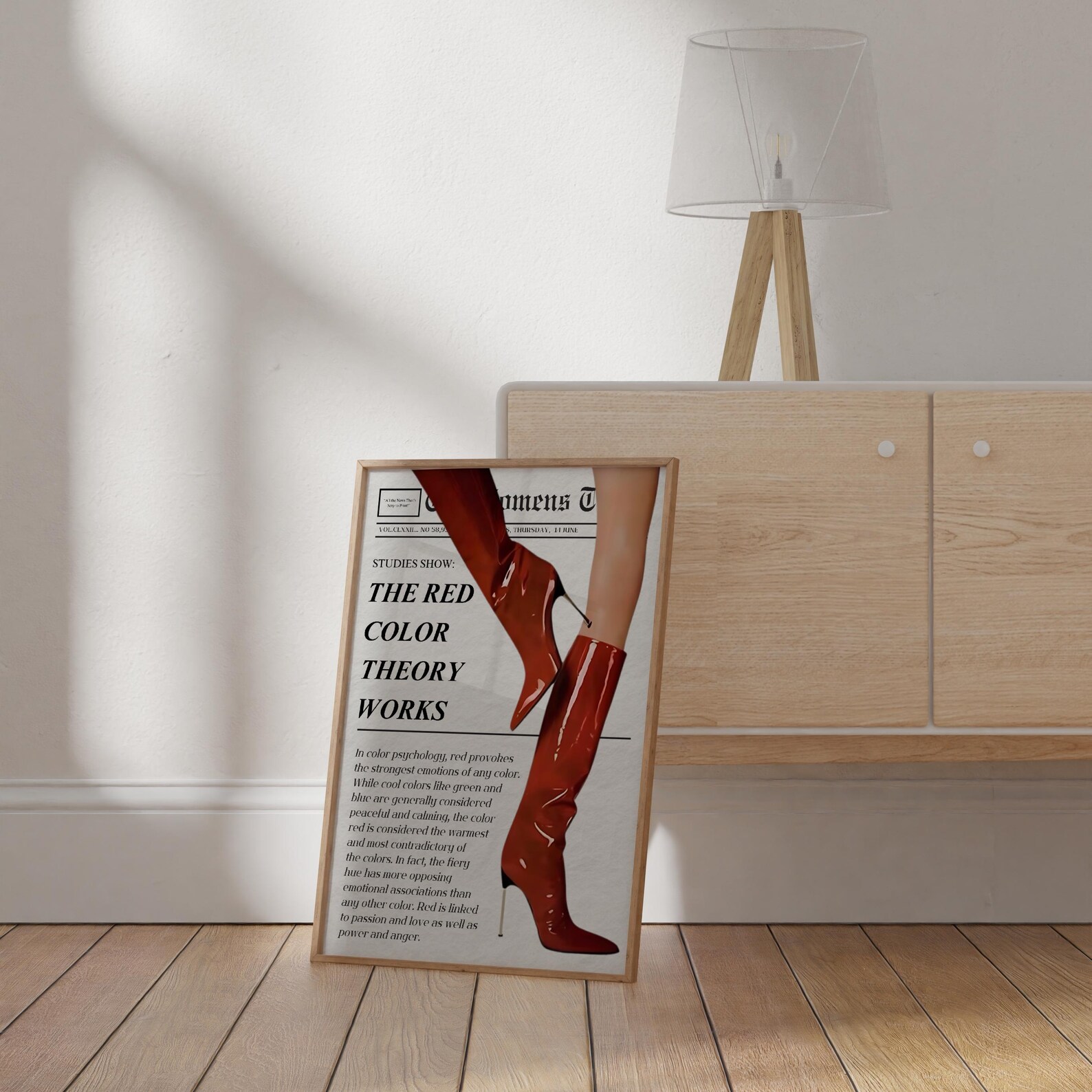 The Red Color Theory Works Digital Download Trendy Vintage Newspaper ...