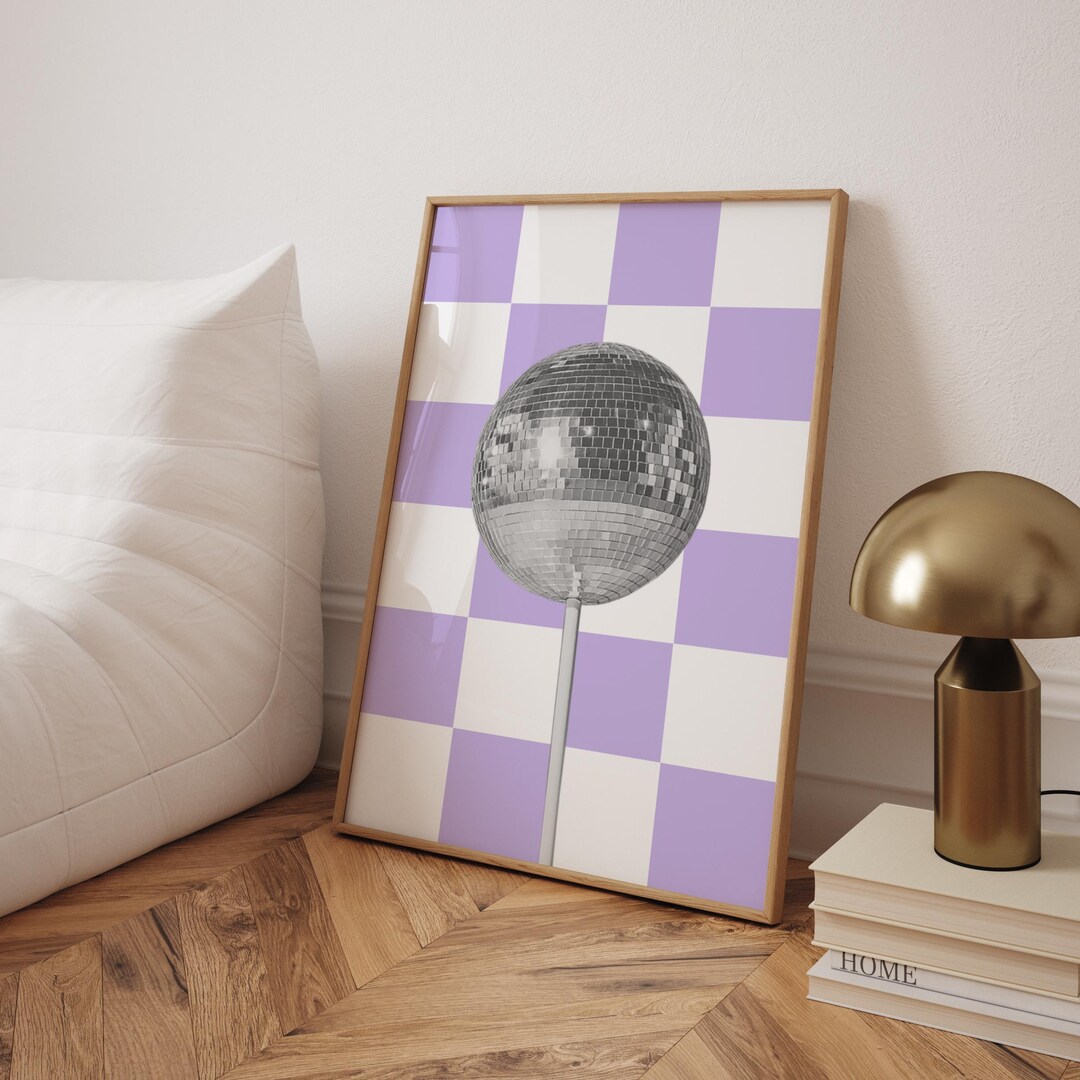 Lollipop Disco Ball Trendy Light Purple Decor Maximalist Mirrorball ...